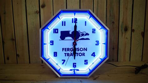 Ferguson Tractor Neon Clock Reproduction 18x18 At Gone Farmin Iowa Premier 2018 As H75 Mecum