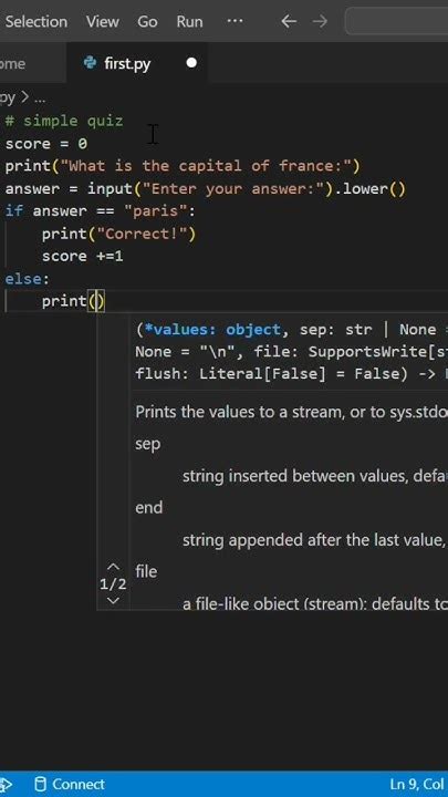 Simple Quiz In Python Pythontutorial Python Codingwithankita