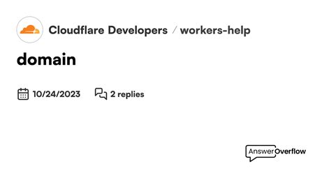 Domain Cloudflare Developers