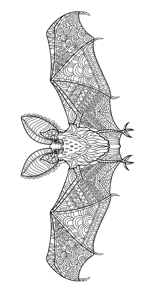 Halloween Adult Bat Flying Coloring Pages Coloring Cool