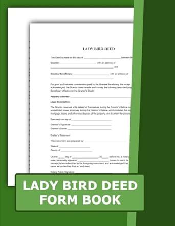 Lady Bird Deed Forms Book 50 Ready To Use Templates For Effortless