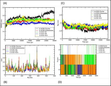 Molecular Dynamics Simulations Trajectory Graph For A Rmsd B Rmsf