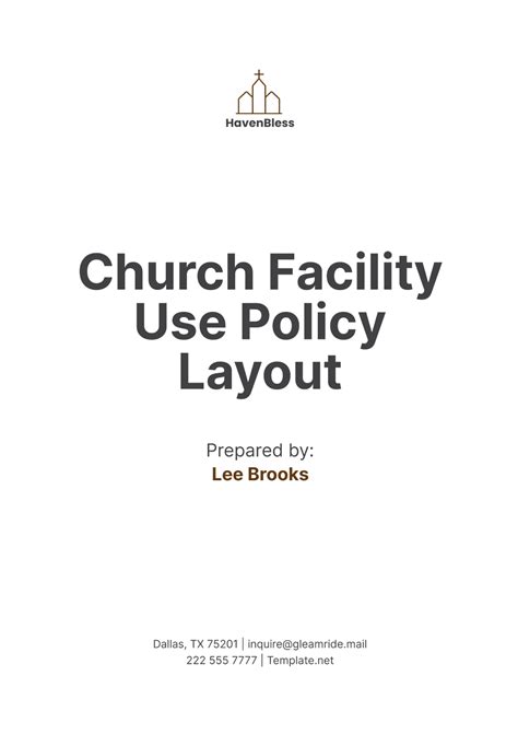 Free Church Facility Use Policy Layout Template To Edit Online