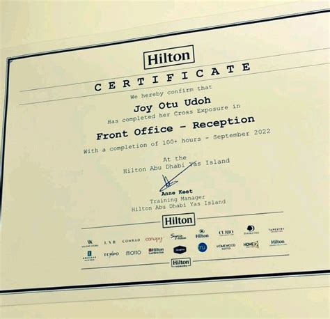 Joy Otu Udoh On Linkedin Happy To Complete My Cross Exposure In Hilton