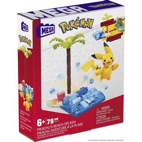 Mattel Pikachu Beach Splash Building Set With 79 Compatible Bricks
