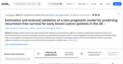 Estimation And External Validation Of A New Prognostic Model For Predicting Recurrence Free