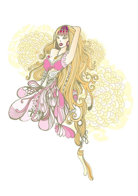 Girl Fly Drawing Stock Vector Illustration Of Abstract 44885640