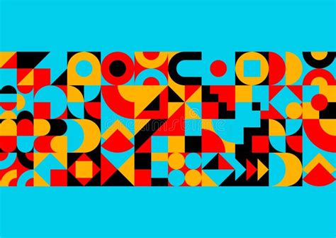 Bauhaus Seamless Pattern Abstract Texture In Vintage Retro Style Stock