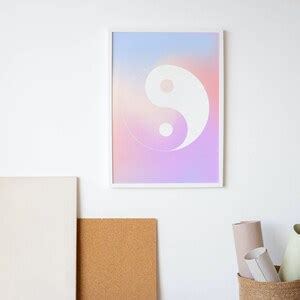 Pastel Gradient Yin And Yang Print Y2k Trend Boho Pastels Etsy