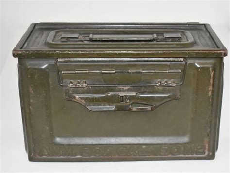 Amm Box Cal 50 M2 Vintage Us Military Ww2 Ammo Metal
