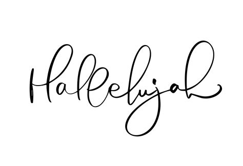 Hallelujah Vector Calligraphy Text Christian Phrase Isolated On White