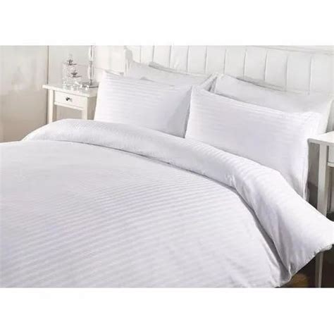 White Double Satin Stripe Bed Sheets For Hotel At Rs 515piece In