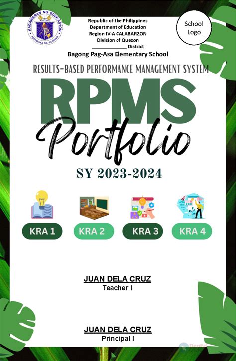 E Rpms Portfolio Design 1 2023 2024 Dep Ed Click Republic Of The