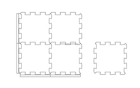 Rubber Flooring Tile Puzzle Free Cad Drawings