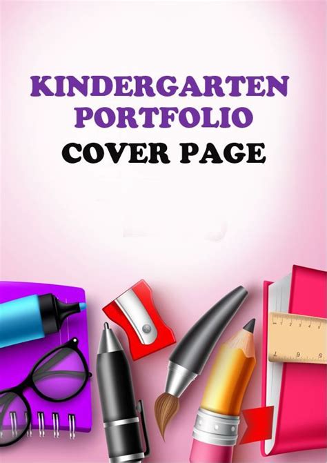 5 Free Kindergarten Portfolio Cover Page Template Design In Ms Word 2