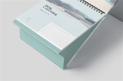 Realistic Spiral Desk Calendar Mockup For Branding Zippypixels