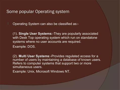 Presentation On Operating System Ppt