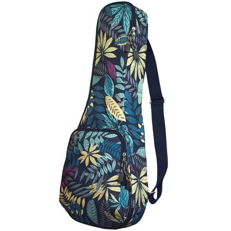 23 Concert Summer Tropical Leaves Ukulele Sling Gig Bag Backpack Blu