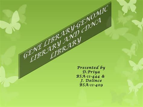 Gene Library Ppt