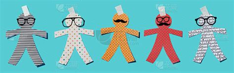 不同的纸人娃娃，蛛网横幅