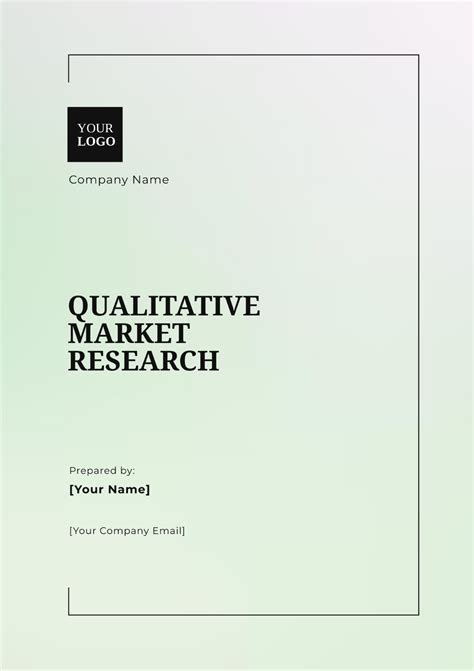 Free Qualitative Market Research Template To Edit Online