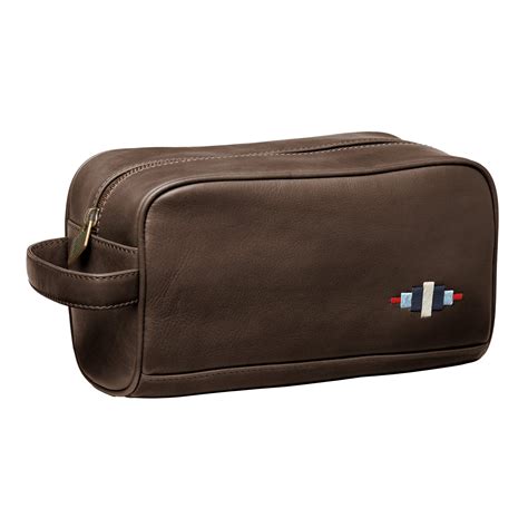 Hombre Washbag Brown Leather Pampeano
