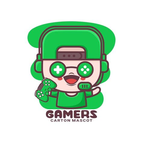 Premium Vector Cute Gamer Cartoon With Game Stick
