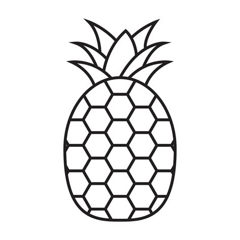Pineapple Fruit Line Art Icon For Apps And Websites 9733352 Vector Art
