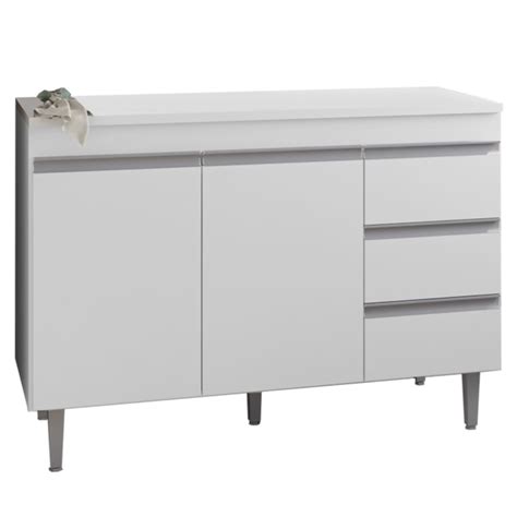 Balcao Com Tampo 120 Cm 2p Andreia Branco Reajl L Milani Store