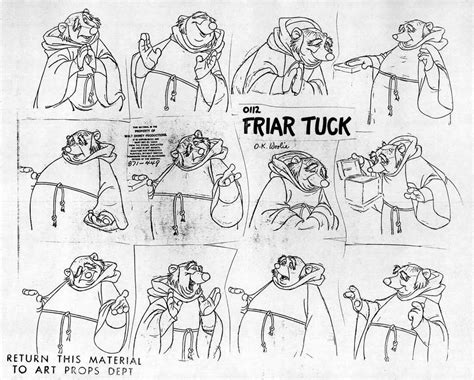 Robin Hood Model Sheets Traditional Animation