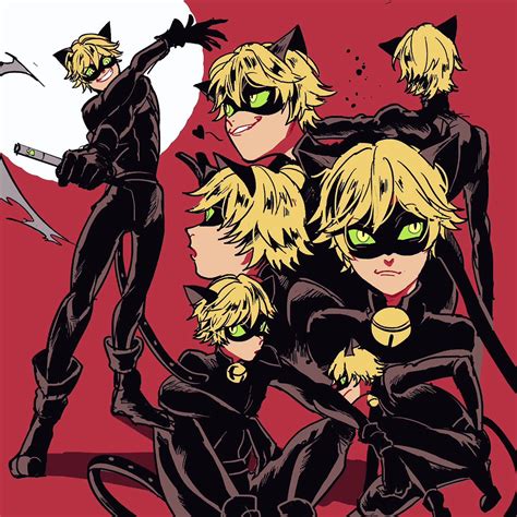 Safebooru 1boy Adrien Agreste Bell Blonde Hair Catsuit Chat Noir