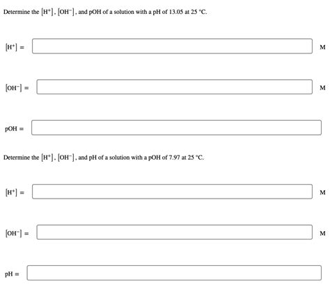 Solved Determine the [OH-], pH, and pOH of a solution with a | Chegg.com