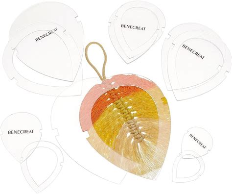12pcs Macrame Feather Leaf Template Acrylic Macrame Leaf Fringe Trimming Tool Cutting Template