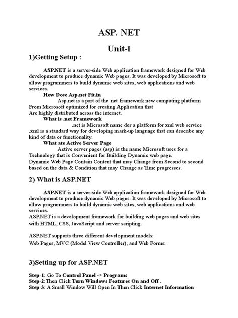 Full Notes Pdf Hypertext Transfer Protocol Active Server Pages