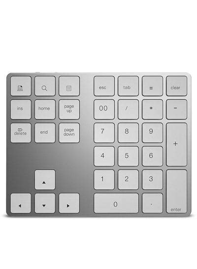 Wireless Numeric Keyboard Aluminium 34 Key Bt Keyboard Built In Rechargeable Battery Keypad For