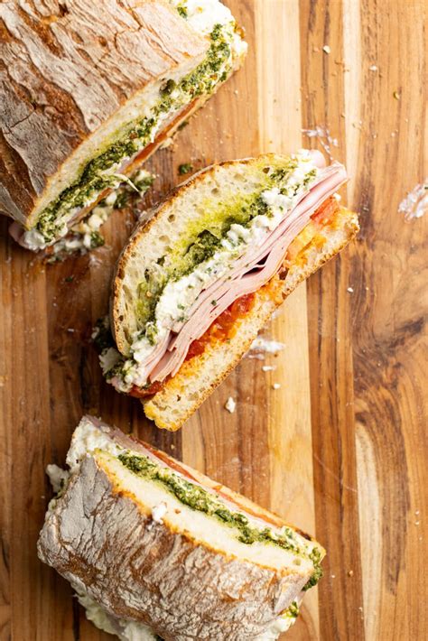 Mortadella Sandwich Roasted Tomatoes Stracciatella And Pesto The