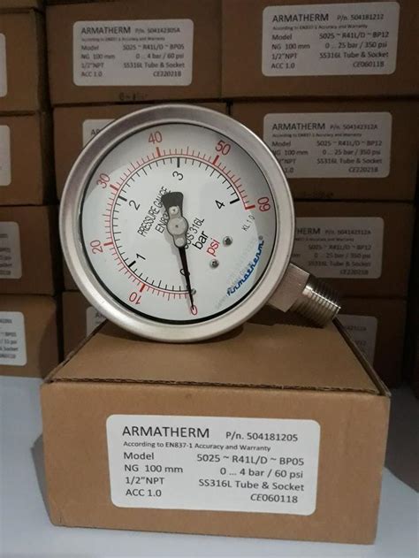 Jual Pressure Gauge Armatherm 4 Bar 4 Bottom Full Ss Cw Glyserin Kota Surabaya Cv Kharisma