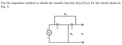 Solved Use The Impedance Method To Obtain The Transfer Function Vo S Vs For The Circuit Shown