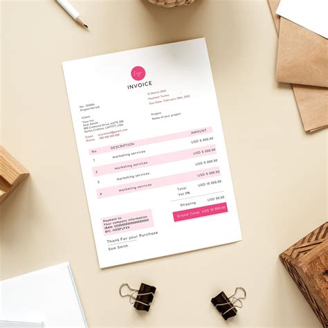 Plantilla De Factura Canva Factura Imprimible Factura De Etsy México