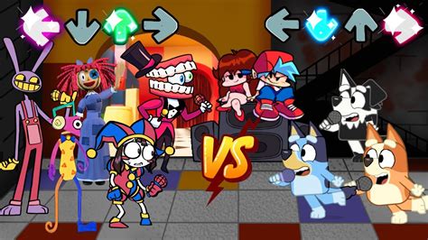 Friday Night Funkin The Amazing Digital Circus Vs Bluey And Friends