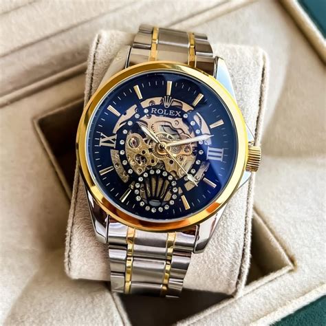 Rolex Silver Golden Chain Premium First Copy Shonzone