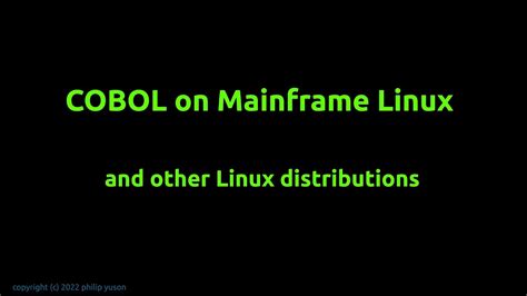 Running Cobol On Zlinux Youtube