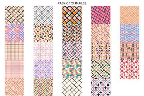 Lattice Grid Seamless Pattern Set Graphic By Prosylr Arts · Creative Fabrica