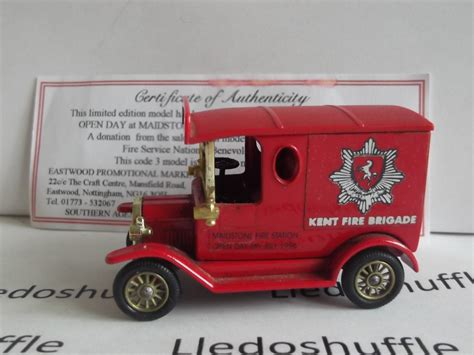 Lp006 Code 3 Model T Ford Van Kent Fire Brigade Maidstone Fire