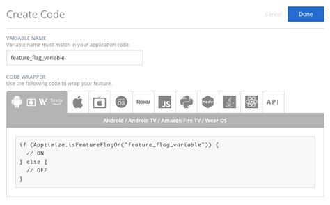 Feature Flag Setup — Apptimize Documentation