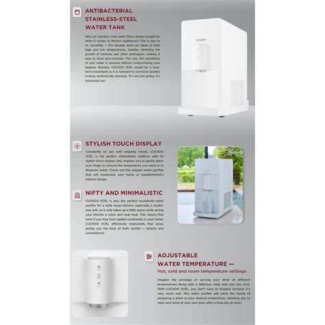 Cuckoo Cp Xn501hw Xcel White Water Purifier Dispenser With Touch Display Free 1 Year Ncsp Promo