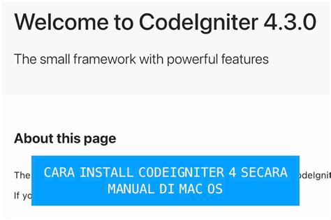 Cara Manual Install Codeigniter 4 Tanpa Composer Di Localhost Mac Os