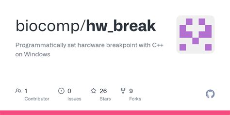 Github Biocomphwbreak Programmatically Set Hardware Breakpoint With C On Windows