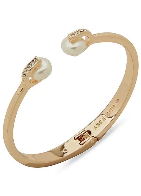 Pearl Crystal Cuff Bracelet By Anne Klein Look Again