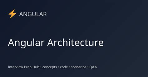 Angular Architecture Angular Tech Interview Prep Hub